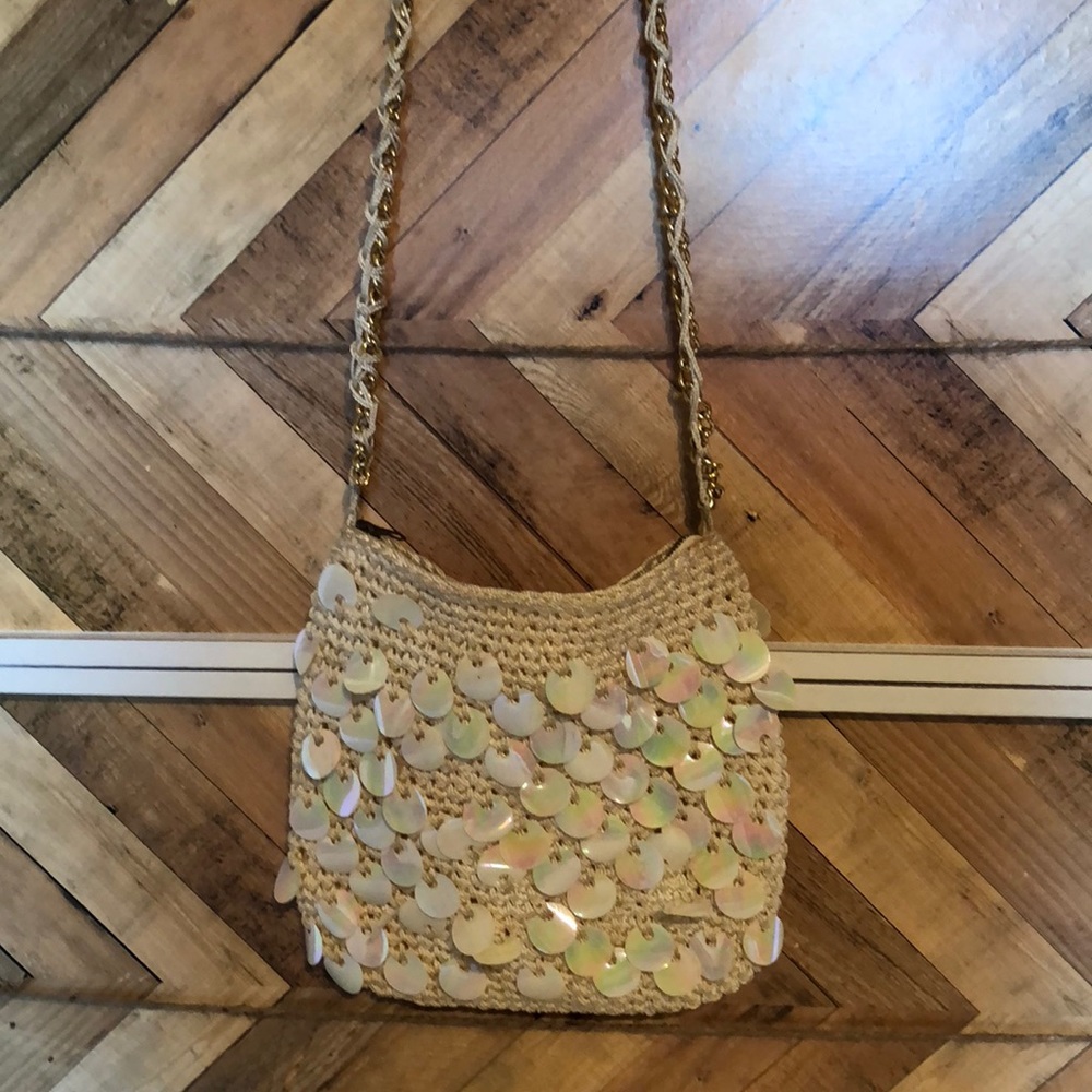 Vintage Italian Crochet Fish Scale Purse Bag - Gem